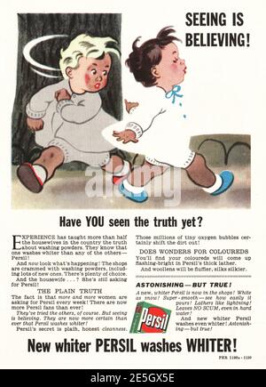 1950 UK Magazine Advert Persil washing powder Stock Photo - Alamy