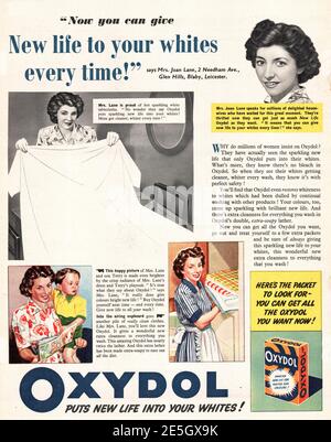 1950 UK Advert Oxydol washing powder Stock Photo - Alamy