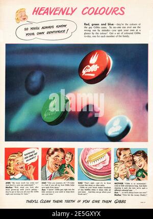 1950 UK Magazine Advert Gibbs Toothpaste Stock Photo - Alamy