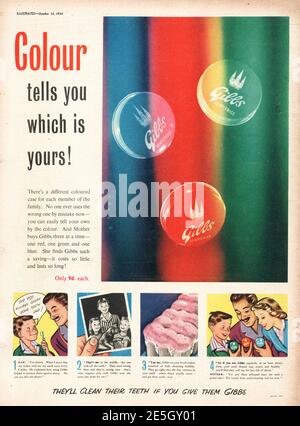 1950 UK Magazine Advert Gibbs Toothpaste Stock Photo - Alamy