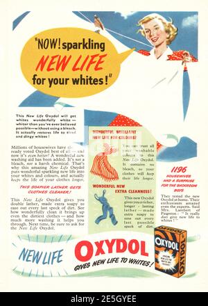 1950 UK Advert Oxydol washing powder Stock Photo - Alamy
