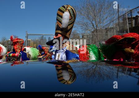 A costumed carnaval participants in the annual national festival of ...