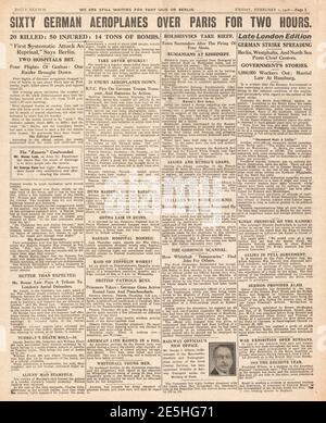 Gotha raid on Paris. First World War Stock Photo - Alamy