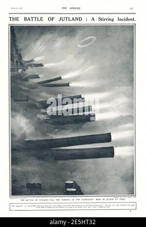 Battle of Jutland. First of June 1916. First World War. 1923 old ...