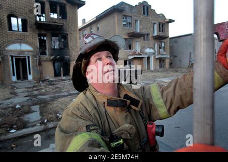 Detroit, Michigan - Police and fire department arson investigators at ...