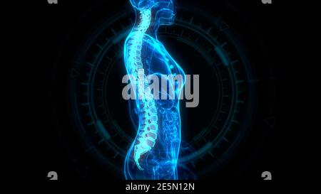 cg healthcare 3d illustration, chine on x-ray scan of body Stock Photo ...