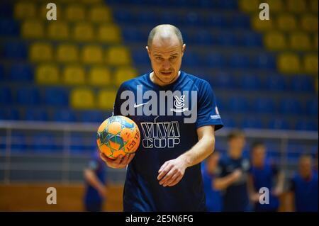 KHARKIV, UKRAINE - JANUARY 24, 2021: The futsal match of Ukrainian ...