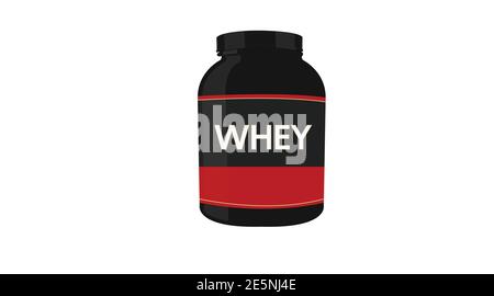 Vector Isolated Illustration of a Whey Protein Bottle, a Scoop, a ...
