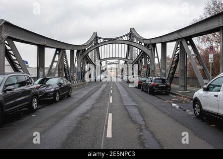 Swinemünde Bridge built 1902-05,228 meter long riveted steel framework ...