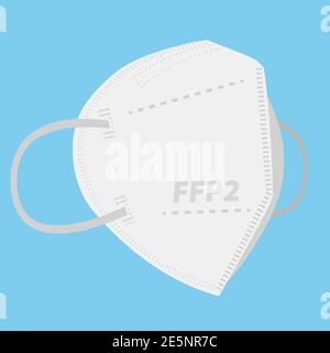 side view of FFP2 face mask respirator, circular symbol or icon vector ...
