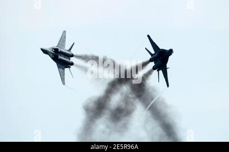 A Royal Malaysian Air Force MiG-29N Interceptor and Su-30MKM multirole ...