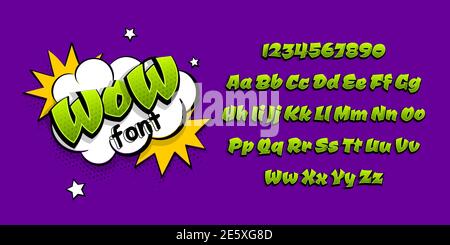 Super hero comics font. Comic graphic typography, funny supers heros ...