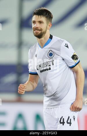 Club's Brandon Mechele celebrates after a soccer game between Belgian ...