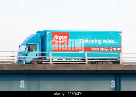 An Argos delivery truck Stock Photo - Alamy