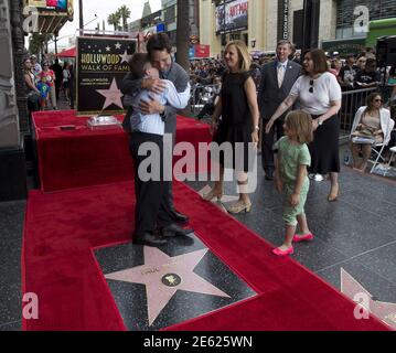 Actor Paul Rudd hugs his son Jack Sullivan Rudd as his wife, television ...