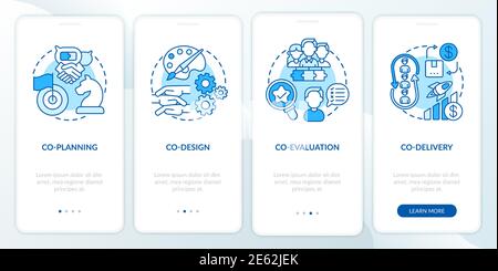 Co-production elements onboarding mobile app page screen with concepts ...