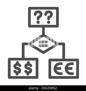 Decision diagram glyph icon. Block chart. Problem solutions. Operations ...