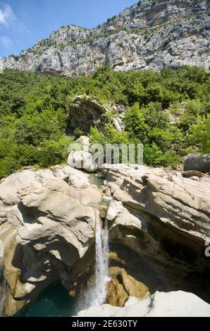Canyon Erzen River down the path that leads to the Pellumbas Cave also ...