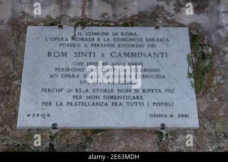 (1/27/2021) Commemorative plaque of the extermination of the Rom-Sinti ...