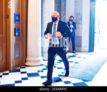 U.S. Senator Mark Kelly (D-AZ) speaking with a reporter near the Senate ...