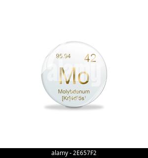 Molybdenum on periodic table of the elements. Metal and chemical ...