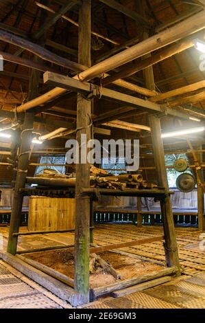 Bidayuh longhouse in the Sarawak Cultural Village on the Santubong ...