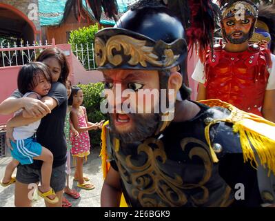 Moriones mask at the annual Moriones festival in the Philippines Stock ...