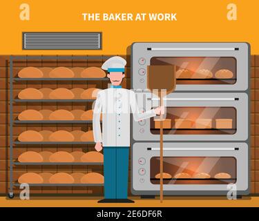 Bread making concept. Collection of vector illustrations Stock Vector ...