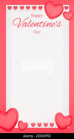 3D rendering of a postcard with a red heart Stock Photo - Alamy