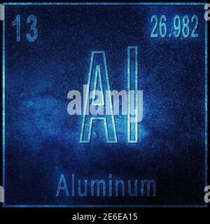 Aluminium Al chemical element. Aluminium Sign with atomic number ...