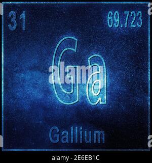 Gallium Ga chemical element. Gallium Sign with atomic number. Chemical ...