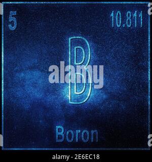 Boron chemical element, Sign with atomic number and atomic weight ...