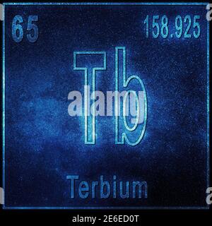 Terbium Tb chemical element. Terbium Sign with atomic number. Chemical ...