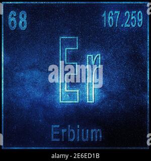 Erbium Er chemical element. Erbium Sign with atomic number. Chemical 68 ...
