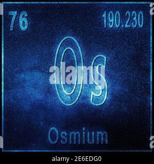 Osmium Os chemical element. Osmium Sign with atomic number. Chemical 76 ...