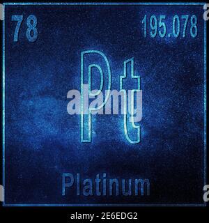 Platinum Pt chemical element. Platinum Sign with atomic number ...