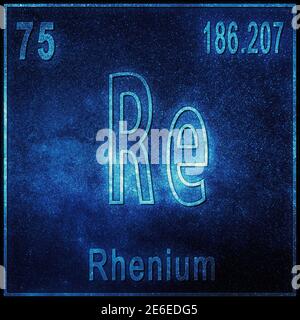 Rhenium Re chemical element. Rhenium Sign with atomic number. Chemical ...