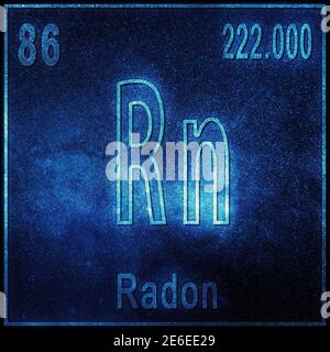 Radon Rn chemical element. Radon Sign with atomic number. Chemical 86 ...