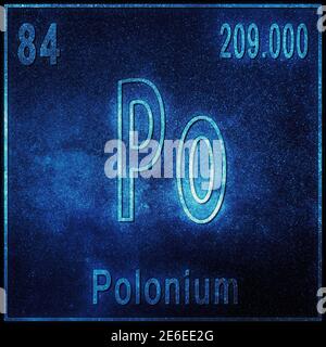 Polonium Po chemical element. Polonium Sign with atomic number ...