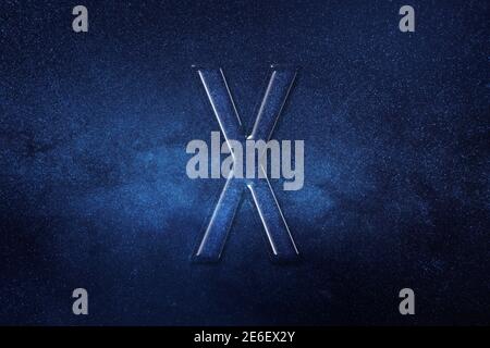 Chi sign. Chi letter, Greek alphabet Symbol, gold background Stock ...