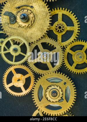 Cog wheels blue background Stock Photo - Alamy