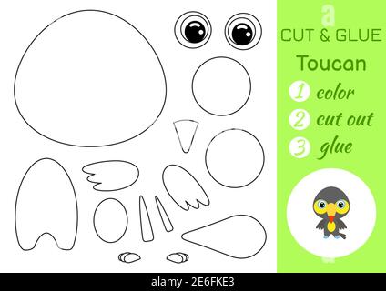 Children toucan coloring worksheet illustration Stock Vector Image ...