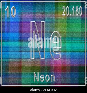 Neon chemical element, Sign with atomic number and atomic weight ...