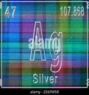 Silver Ag chemical element. Silver Sign with atomic number. Chemical 47 ...