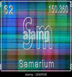 Samarium Sm chemical element. Samarium Sign with atomic number ...
