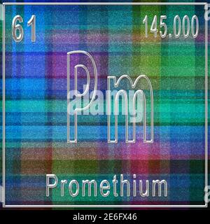 Promethium Pm chemical element. Promethium Sign with atomic number ...
