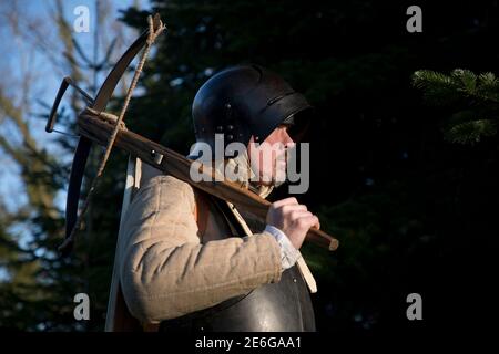 15th Century Crossbowman or Arbalestier wearing typical body armour ...