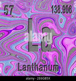 Lanthanum La chemical element. Lanthanum Sign with atomic number ...