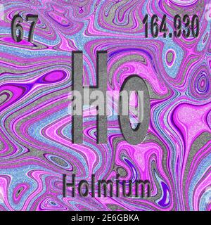 Holmium Ho chemical element. Holmium Sign with atomic number. Chemical ...