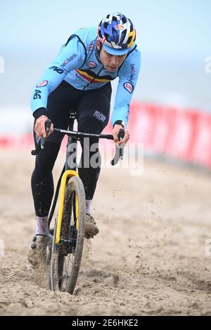 Belgian Wout van Aert pictured in action during the men's elite race of ...